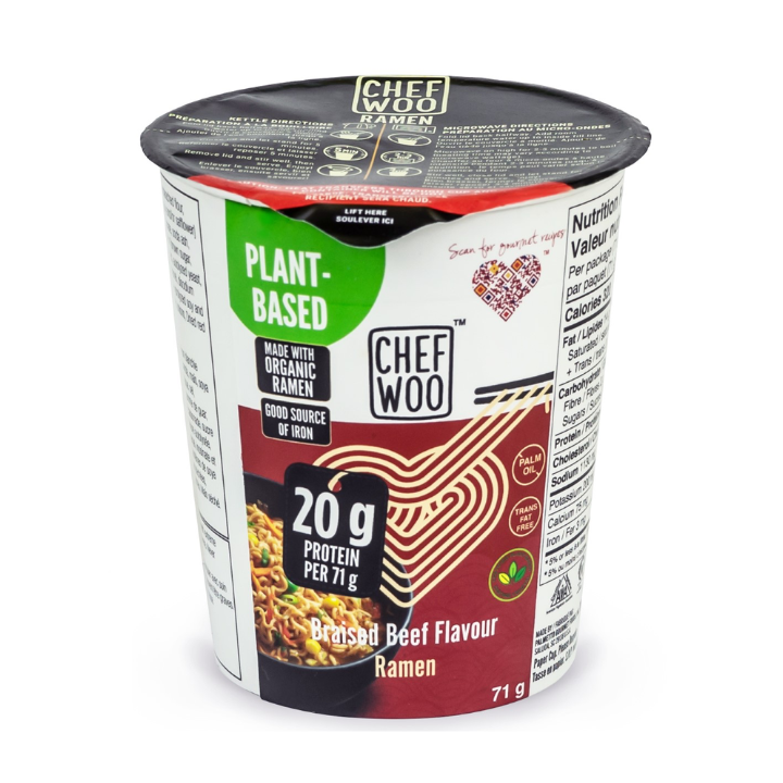 Chef Woo Organic Ramen Cup - Braised Beef Flavour – Mindful Snacks